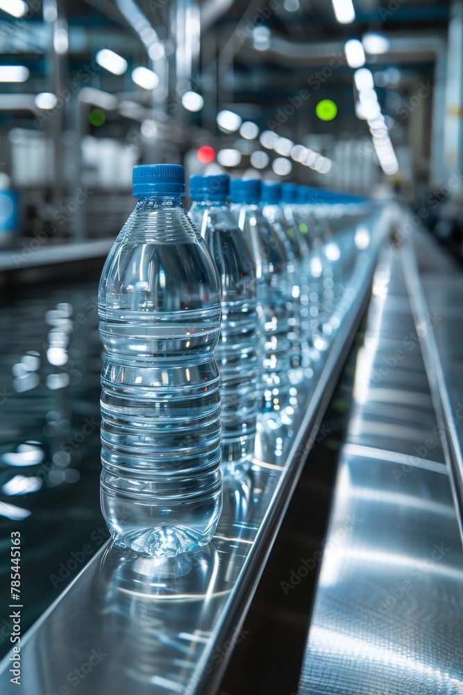 Production of bottled drinking water in hygienic plastic bottle ...