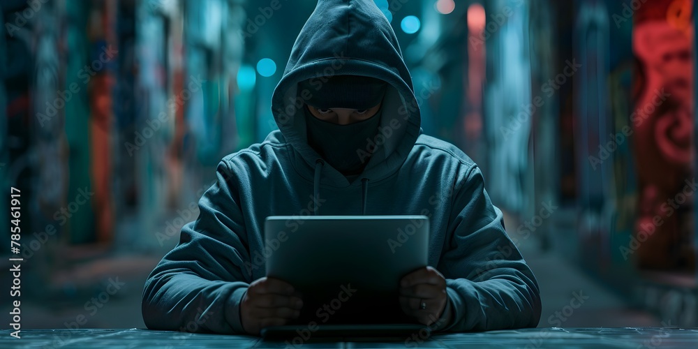 Hacker in Hooded Jacket Secretly Smuggling Information Across Borders ...