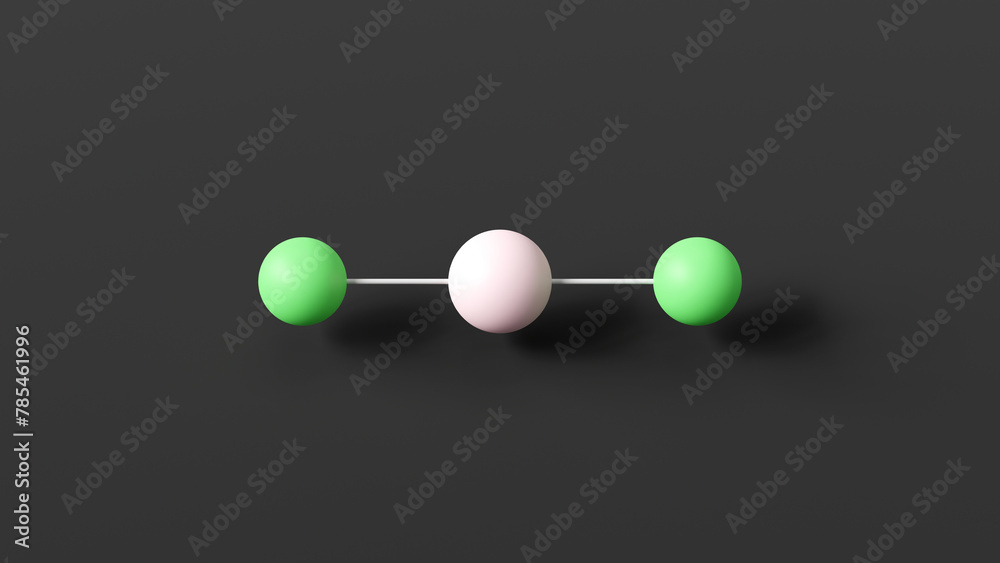 cobalt(ii) chloride molecular structure, salt, ball and stick 3d model ...