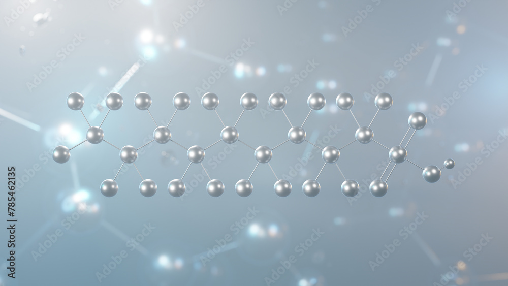 perfluorononanesulfonic acid molecular structure, 3d model molecule ...