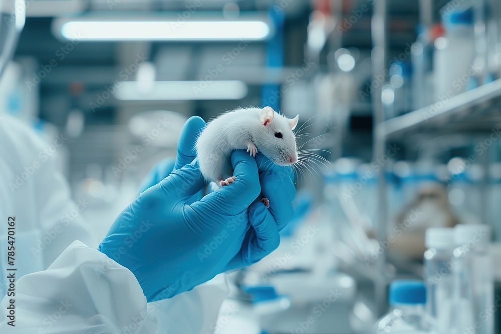 The veterinarian is holding a rat. Veterinary examination. Cropped ...