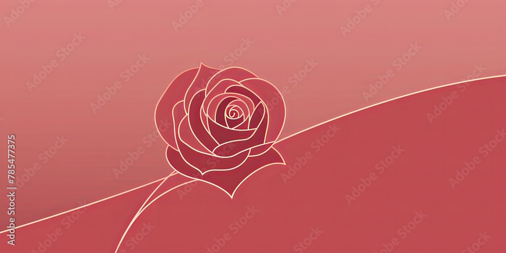 Rose vector background, thin lines, simple shapes, minimalistic style ...