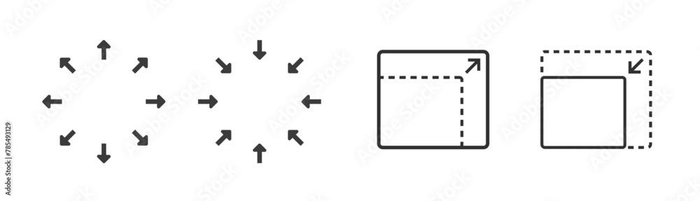 Size scale expand icon or resize maximize minimize window image vector ...