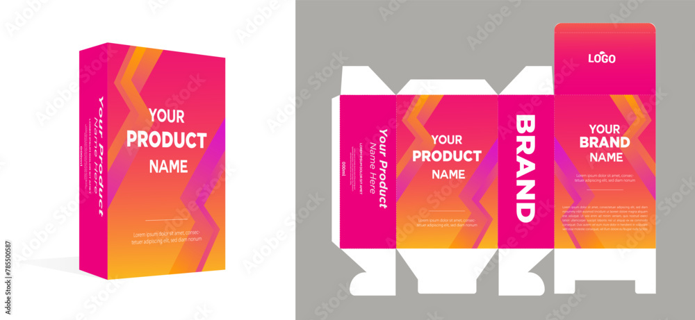 product packaging design template with 3d mockup example. Healthy ...