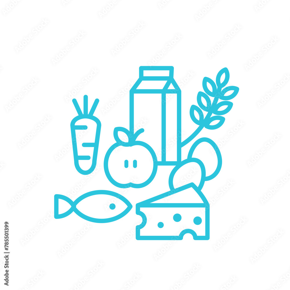 Nutrition icons. Isolated on white background. From blue icon set ...