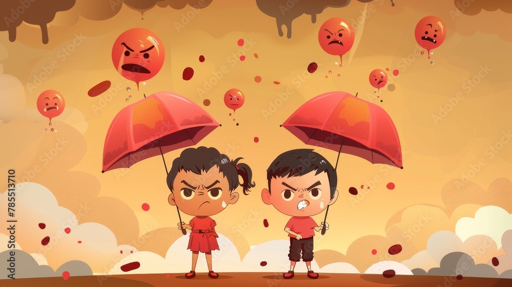 Posters opposing racism and hatred with cartoonish illustrations of sad ...
