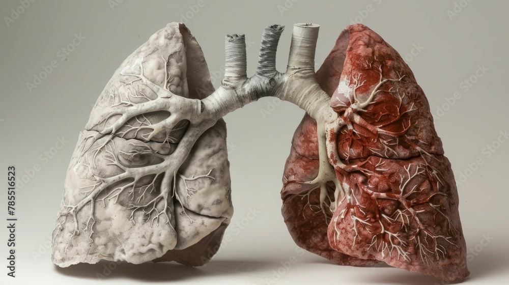 Lungs Impacted by COPD Compared to Healthy Respiratory Organs ...