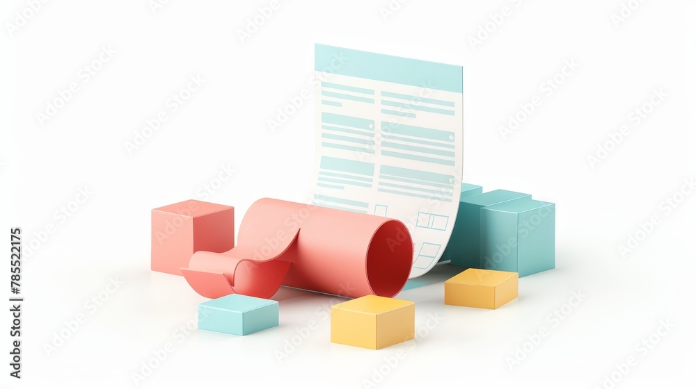 Payment confirmation document in 3D isolated on white background ...