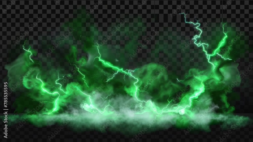The abstract modern illustration depicts a cloud of toxic gas, electric ...