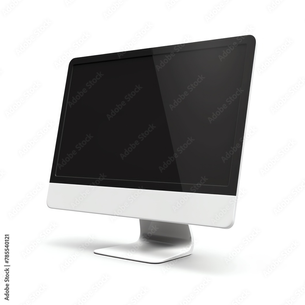 3D desktop computer icon, business model, realistic, isolated on white ...