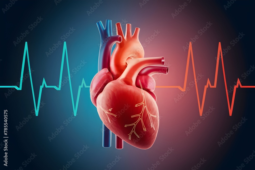 ImageStock Human heart with palpitations, depicting cardiovascular ...