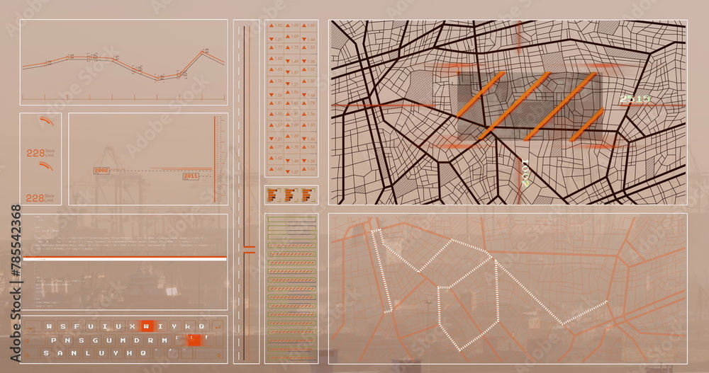 Image Of Graph Loading Circles Bars Navigation Pattern And Computer