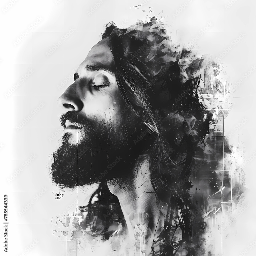 Jesus Christ, photography with white background, faith Stock ...