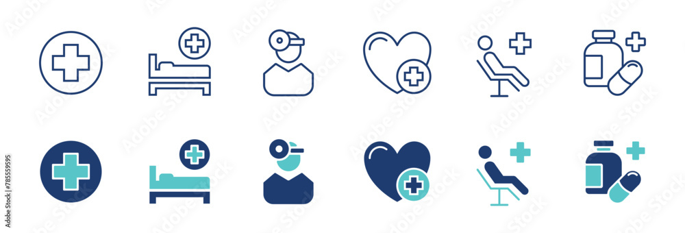 simple health care icon vector set medical cross hospital patient ...