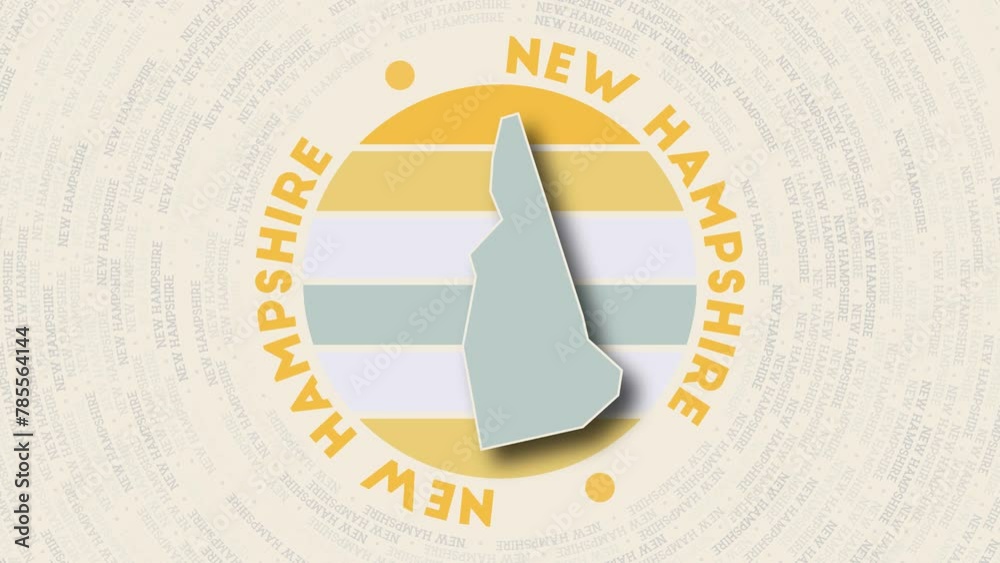 New Hampshire logo intro. Badge with the circular name and map of us ...