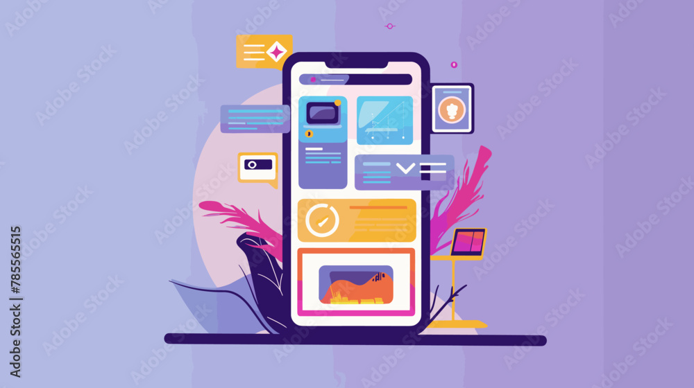 Vecteur Stock Web and mobile app design process concept, designer and developer team ...