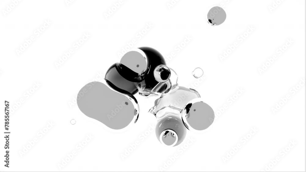 3D animation of abstract volume objects. Abstract morph liquid forms of ...