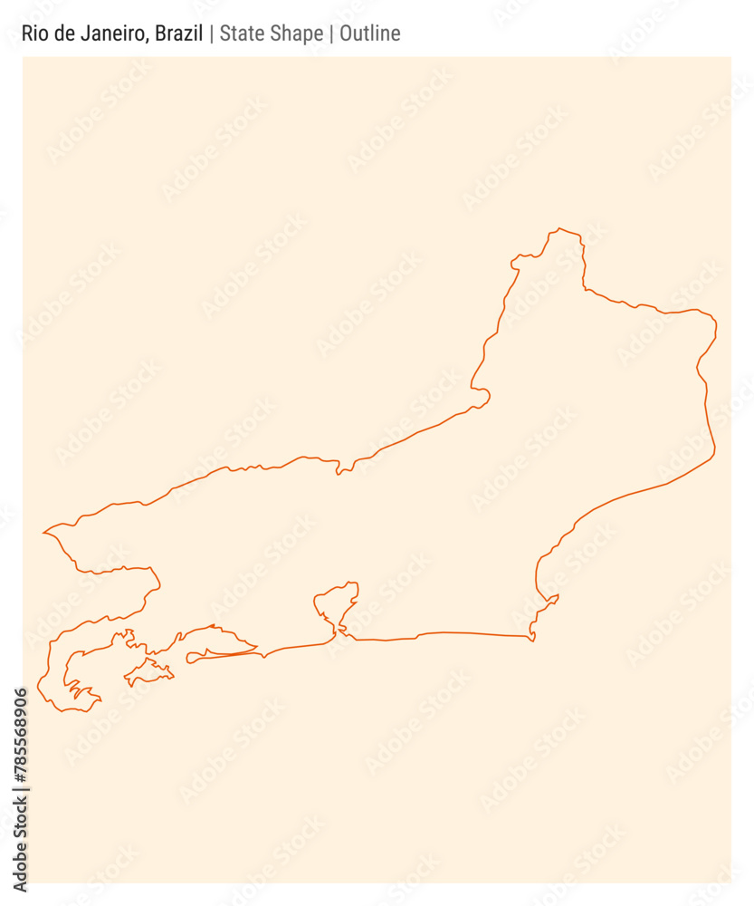 Rio de Janeiro, Brazil. Simple vector map. State shape. Outline style ...