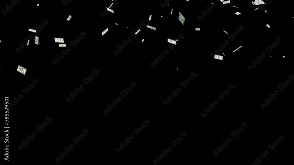 Money drop. Money rain animation on transparent background. Falling ...