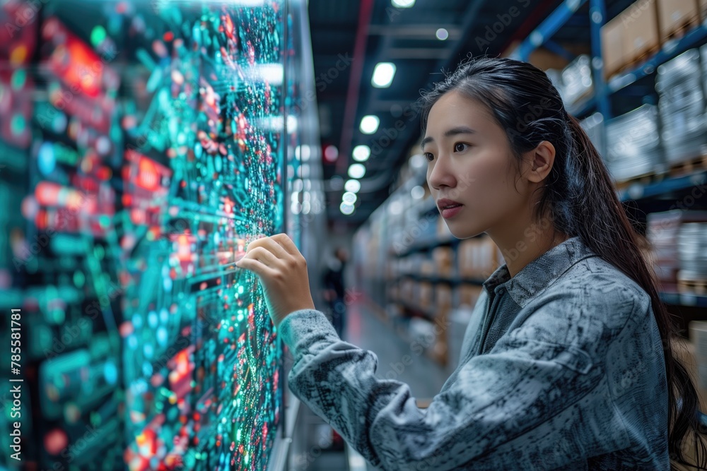 Quality control inspectors using AI-powered cameras and software to ...