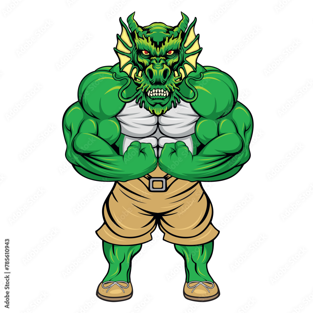 strong dragon vector art illustration design Stock Vector | Adobe Stock