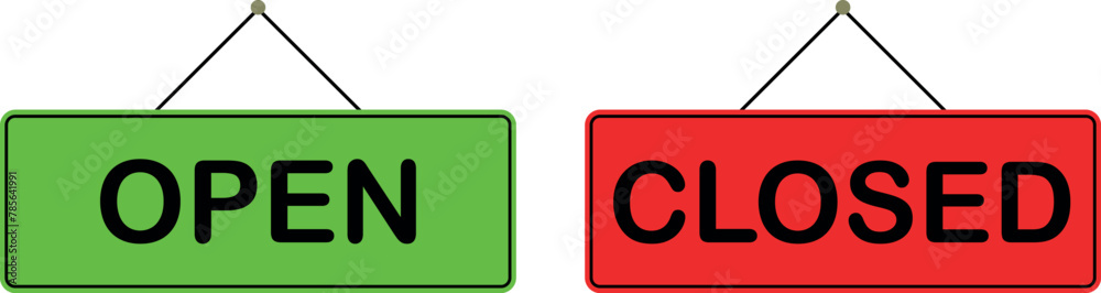 Open and close icon set. Open and close hanger board icons on ...