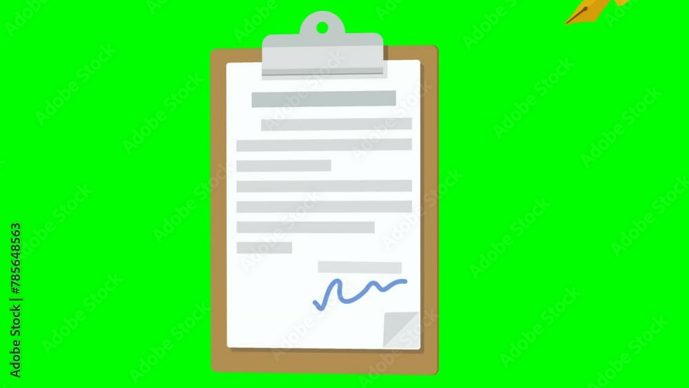 Vidéo Stock Animation of a clipboard with a document appear with a hand ...