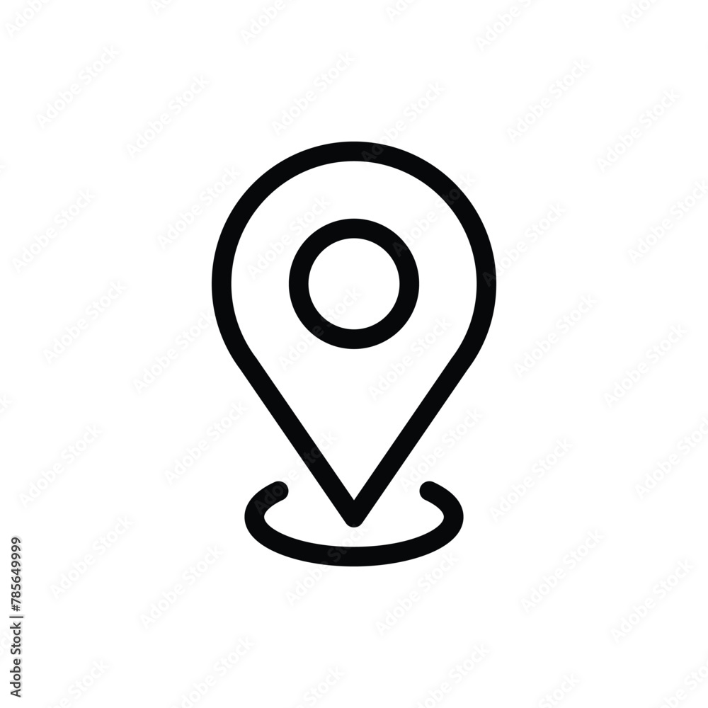 Destination point vector icon. Location in map tag flat sign design ...