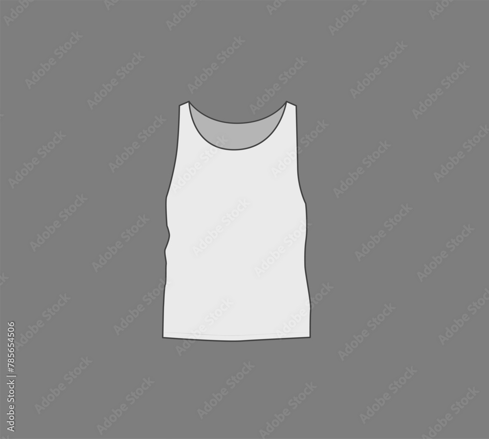 Basic white male tank top mockup. Front and back view. Blank textile ...
