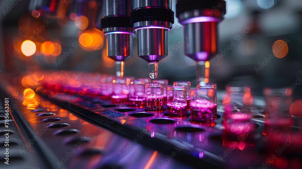 An automated liquid handling system precisely dispenses samples into ...