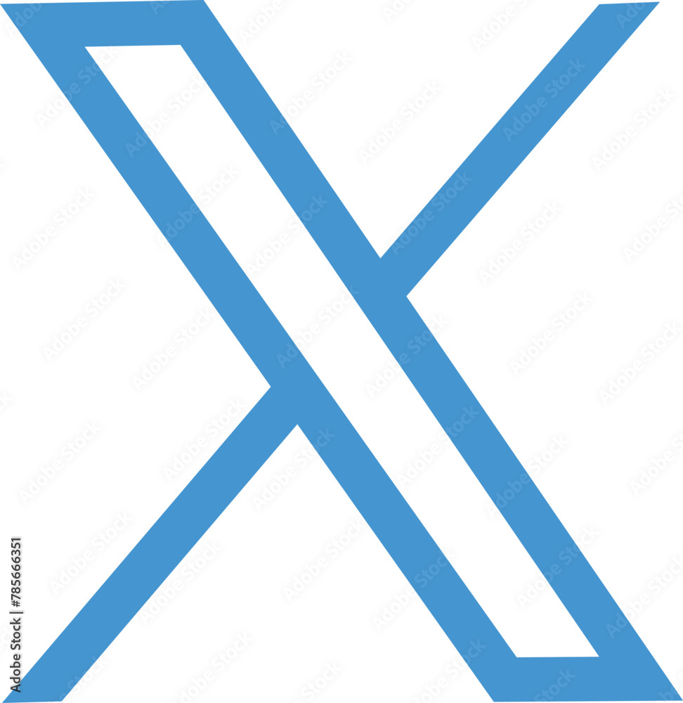 New Twitter x.com icon blue. Popular social media button icon instant ...