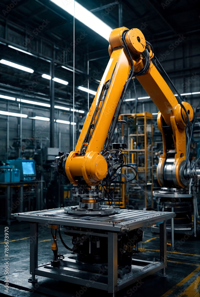 Robot using in industrial manufacturing in factory. Automation robotic ...