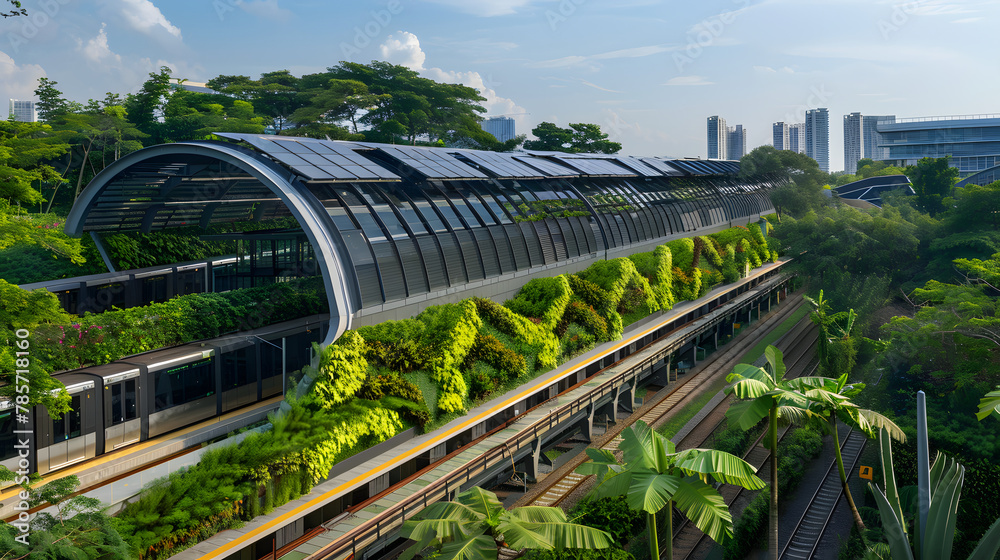 A zero-emission public transport terminal featuring solar roofs ...