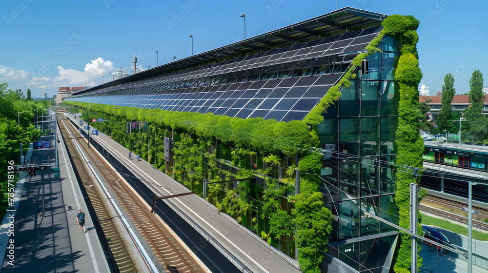 A zero-emission public transport terminal featuring solar roofs ...