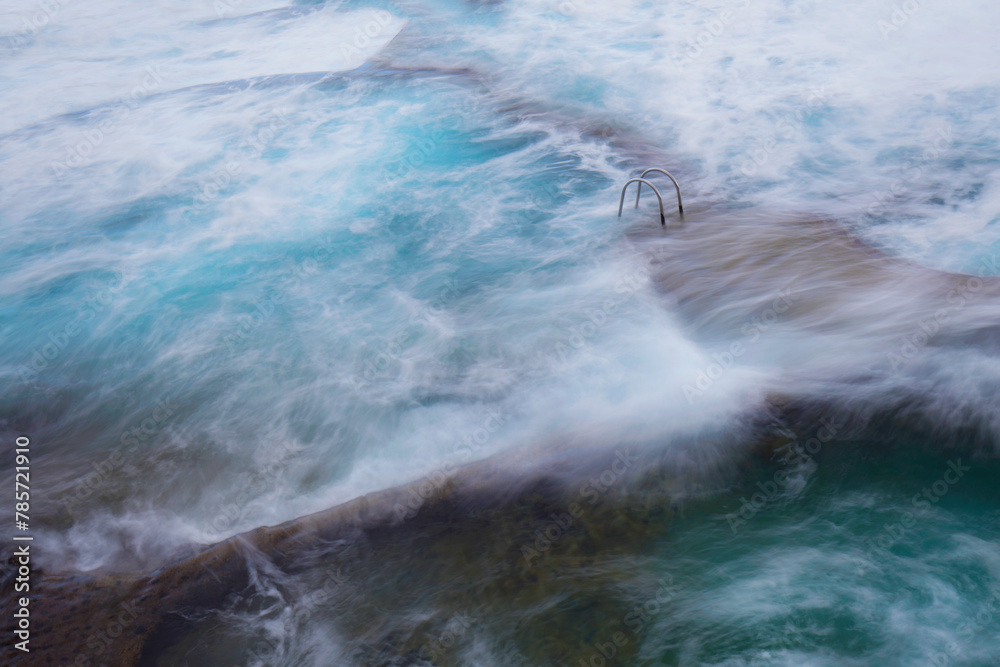 Misty Waves at Piscinas Naturales de La Laja Stock Photo | Adobe Stock