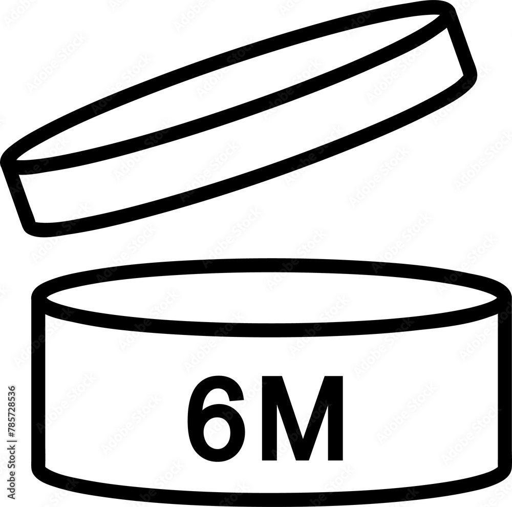 expiration date 6 months icon, period after opening symbol, pao six ...