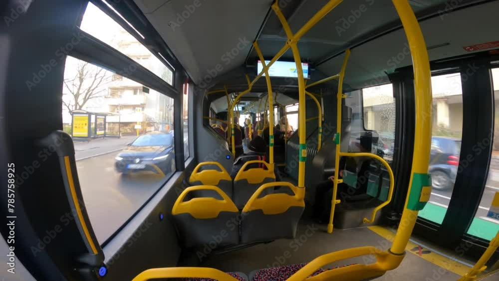 Germany, Berlin. Public transport bus BVG, Berliner Verkehrsbetriebe ...
