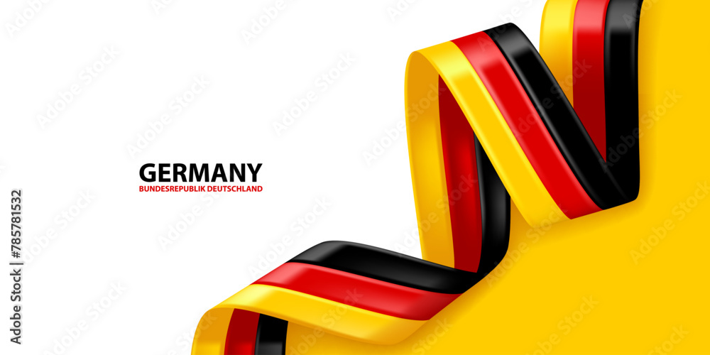 Germany ribbon flag. Bent waving ribbon in colors of the Germany ...