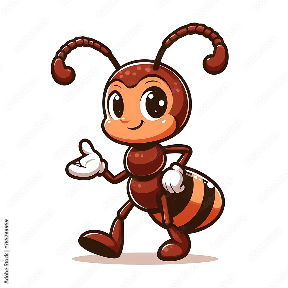 Cartoon ant character isolated vector. Cute and funny insect clipart ...