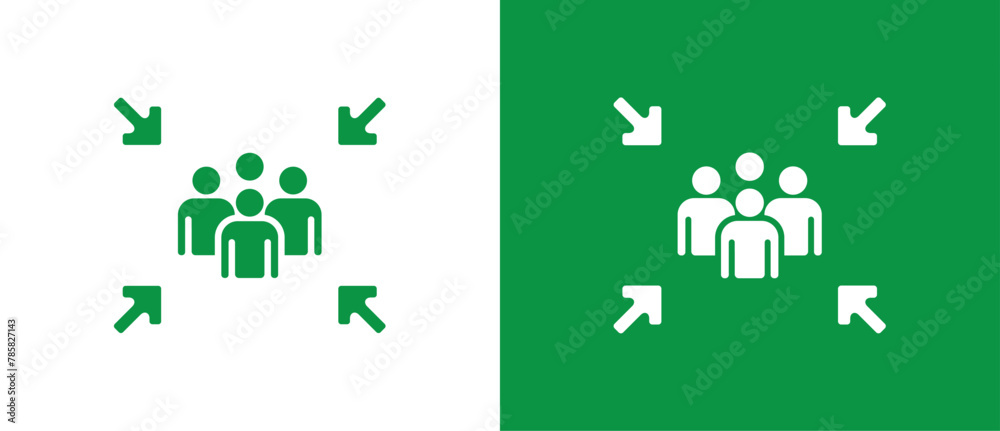 Green Assembly point sign. gathering point signboard, Assembly point ...