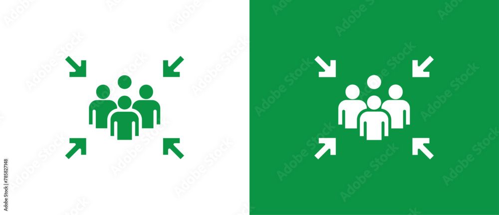 Green Assembly point sign. gathering point signboard, Assembly point ...