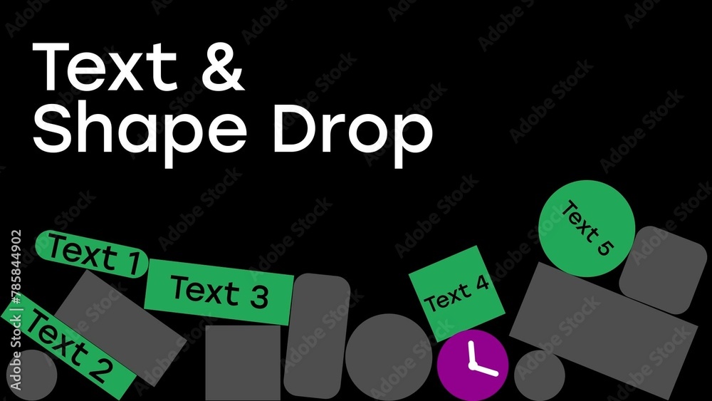 Text and Shape Drop Reveal with Icons Stock Template | Adobe Stock