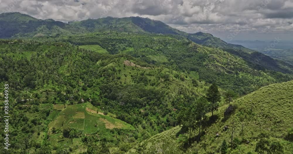 Ella Sri Lanka Aerial v26 flyover Little Adam's Peak capturing hillside ...