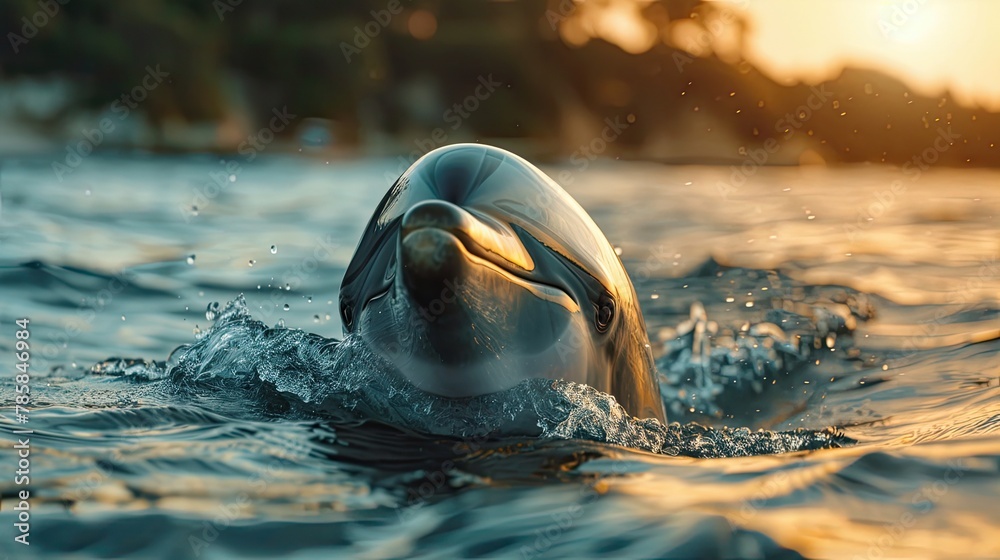 banner background National Dolphin Day theme, and wide copy space, A ...
