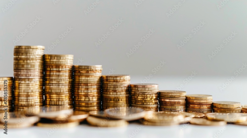 Stock funding or money saving graph with coins. Background for business ...