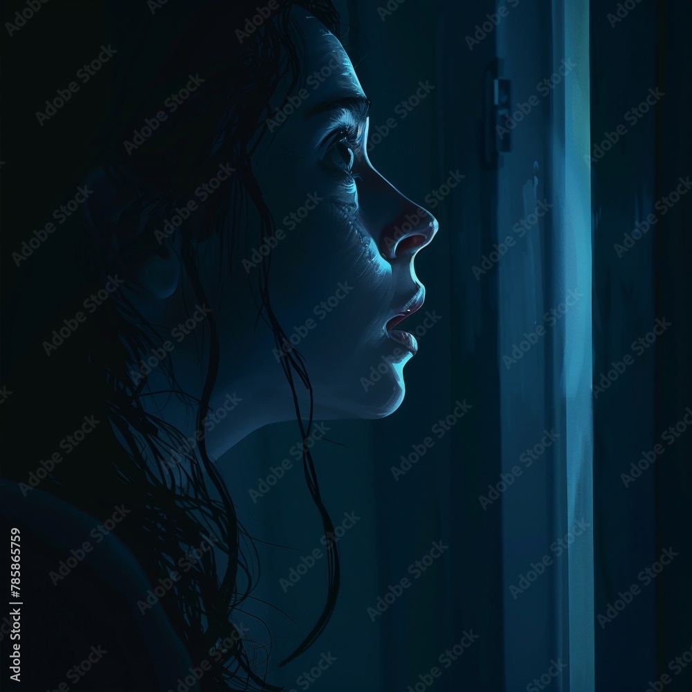 Illustrate the buildup of tension in horror movie scenes through a side ...