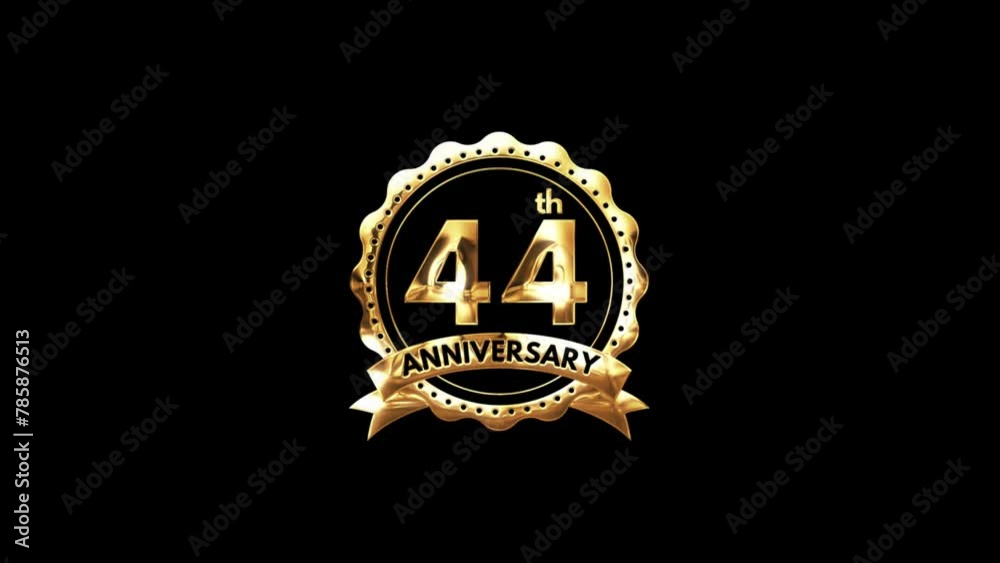 Vidéo Stock 44th Anniversary luxury Gold Animation. Greeting for the ...