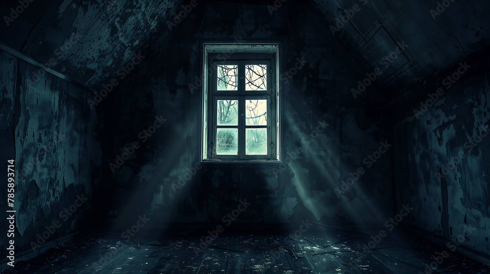Abstract horror background for halloween. Gloomy scary window with ...