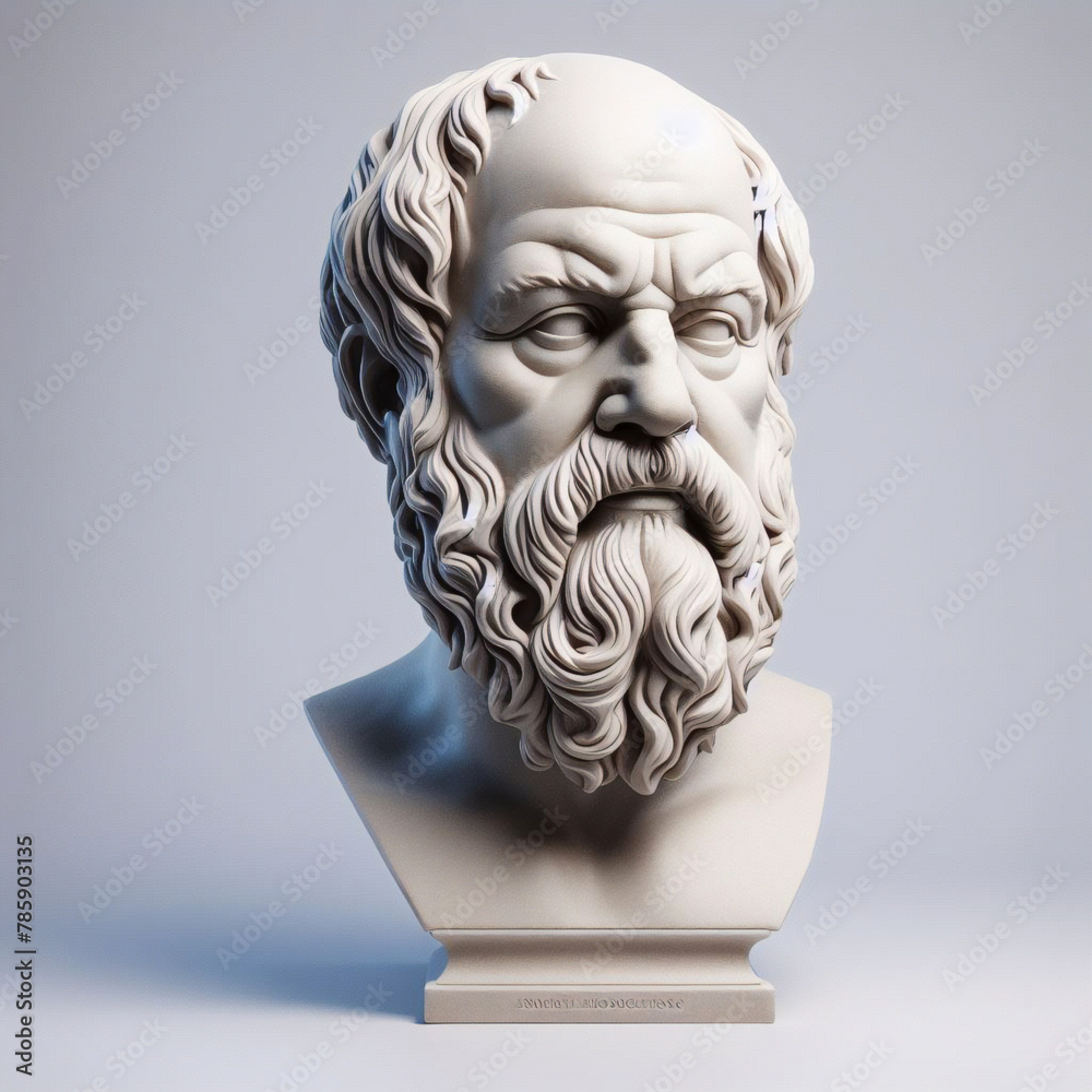 3D rendered illustration of the sculpture of Aristotle. The Greek ...