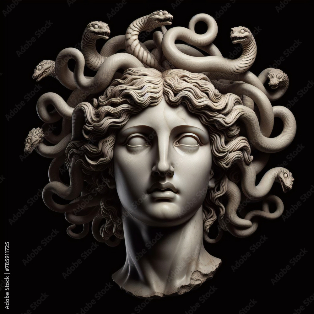 The Classic Depiction Of The Head Of The Gorgon Medusa From Ancient ...